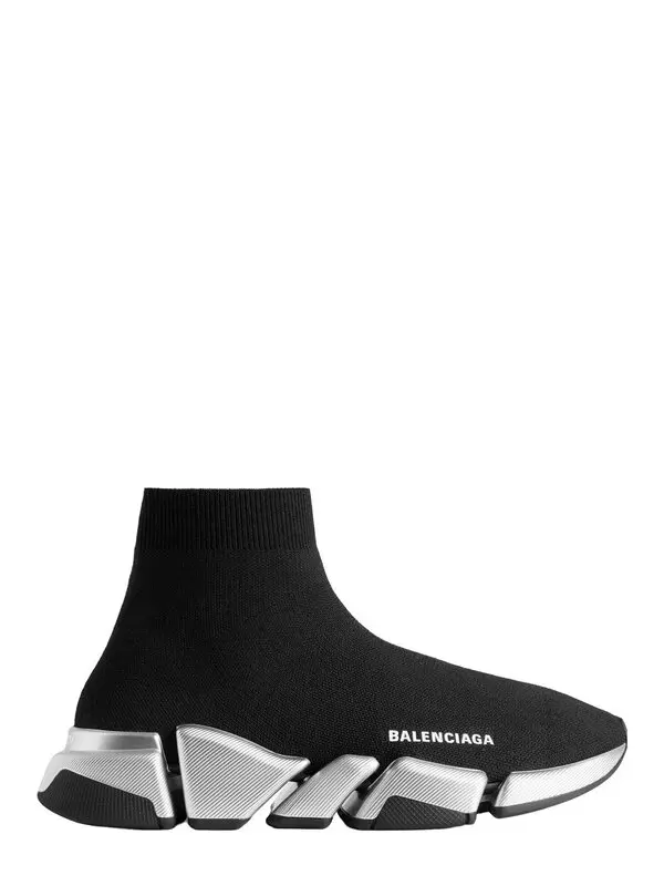 Balenciaga Speed 2.0 Recycled Knit Sneakers - Black/silver