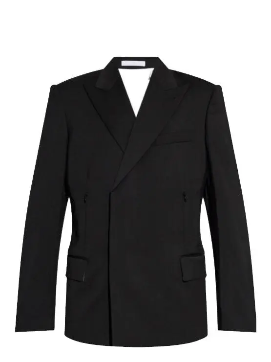 Helmut Lang Asymmetrical Zip Detailed Blazer - Black