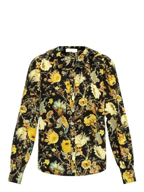 Ulla Johnson Long Sleeve Printed Shirt - Black