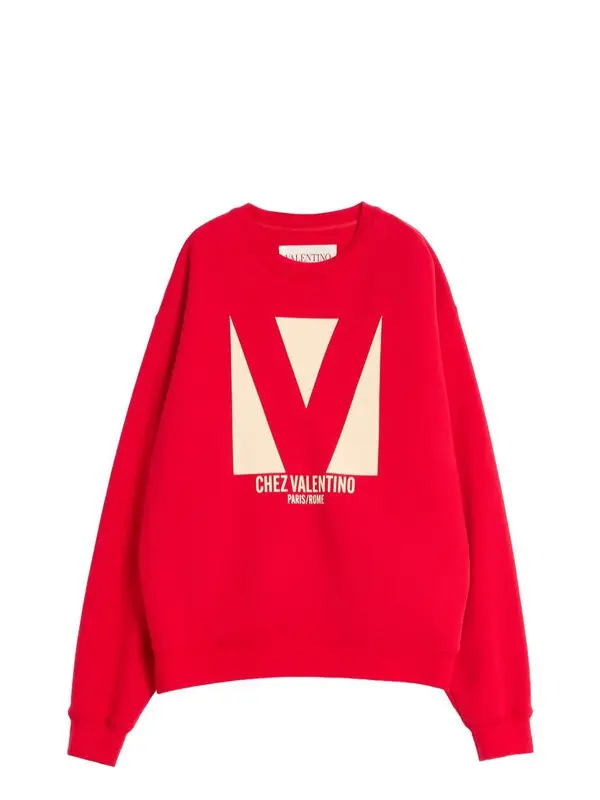 Valentino Garavani Chez Printed Crewneck Sweatshirt - Red