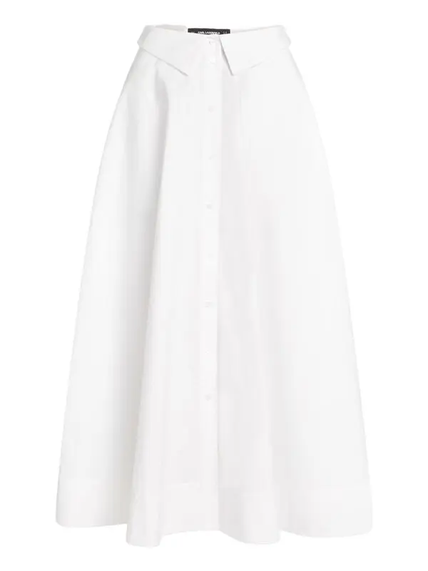 Karl Lagerfeld Poplin Maxi Skirt - White