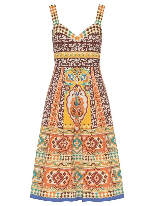 Etro Sleeveless Printed Midi Dress - Nude