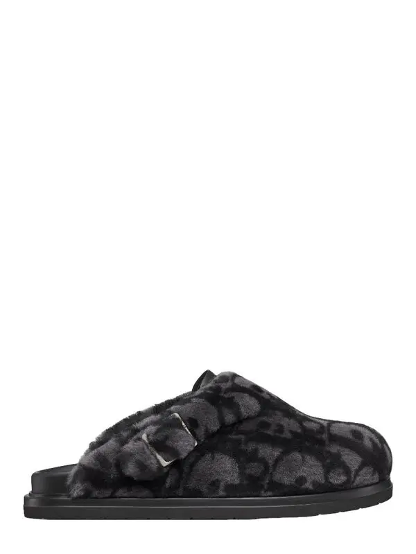 Dior Aqua Mule With Oblique Pattern - Grey