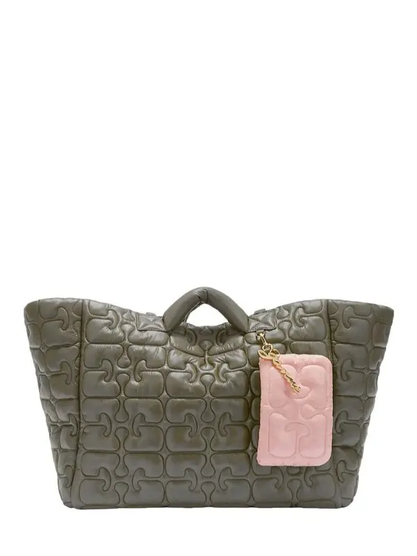 GANNI Quilted Re-tech Xxl Tote Bag - Kalamata