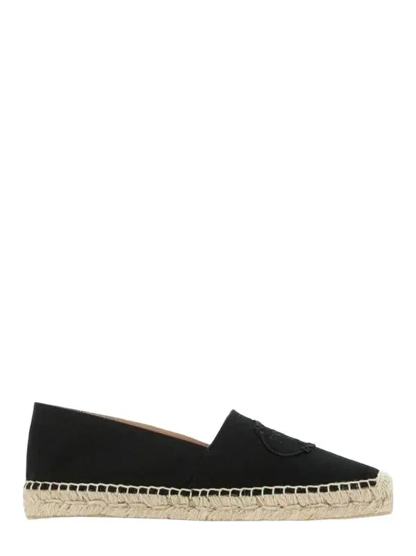 Prada Embroidered Logo Espadrilles - Black