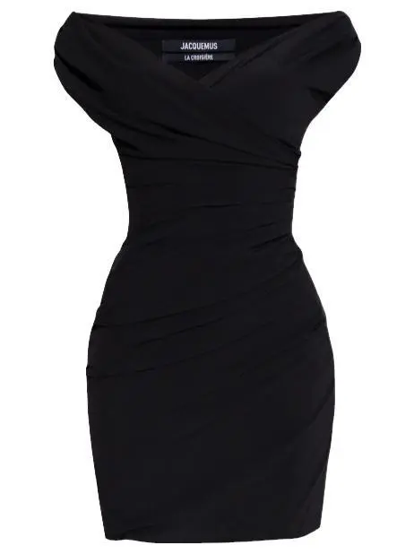 Jacquemus The Rita Ruched Mini Dress - Black