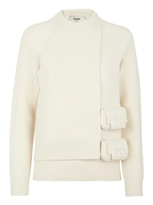 Fendi Pocket-detailed Crewneck Jumper - White