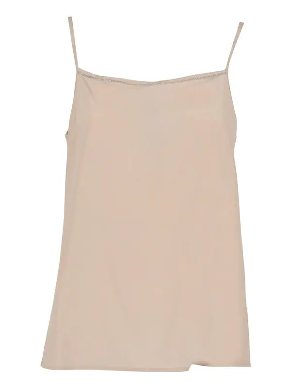 Peserico Beaded-trim Camisole Top - Nude