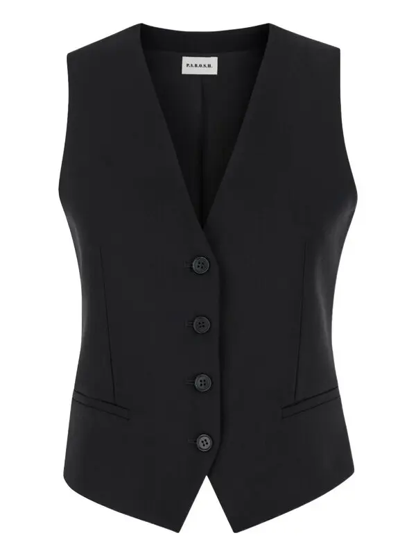 P.a.r.o.s.h Single-breasted Waistcoat - Black