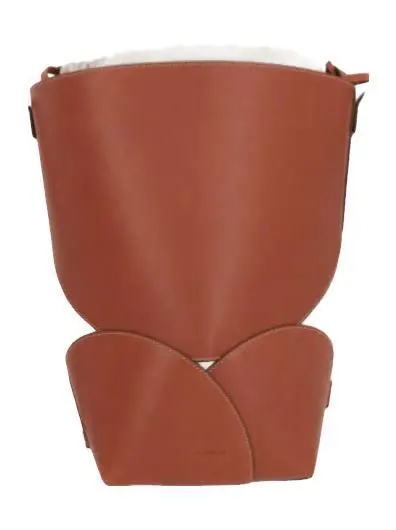JIL SANDER Logo Embossed Drawstring Bucket Bag - Brown