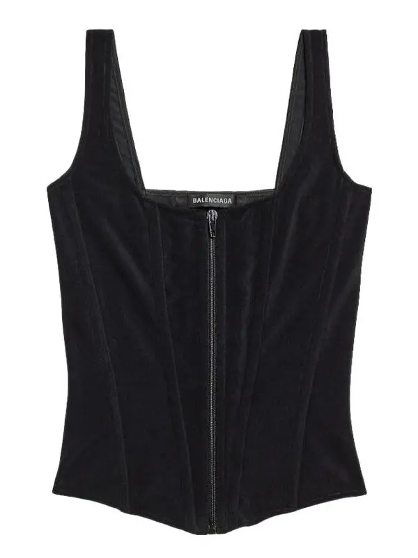 Balenciaga Stretch Corset Top - Black