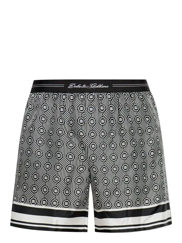 Dolce & Gabbana Printed Twill Shorts - Grey