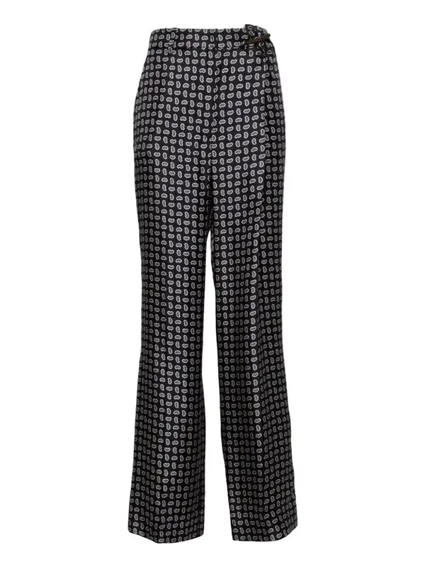 Prada Pattern-printed Wide-leg Trousers - Blue