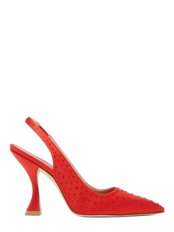STUART WEITZMAN Embellished Slingback Pumps - Red