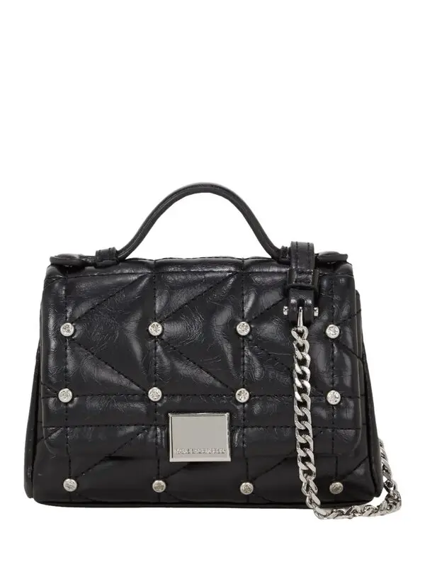 Karl Lagerfeld K/kuilt Rhinestone Cross Body Bag - Black