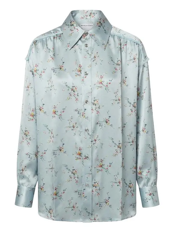 Bottega Veneta Long Sleeve Shirt With Lapel Collar - Gray