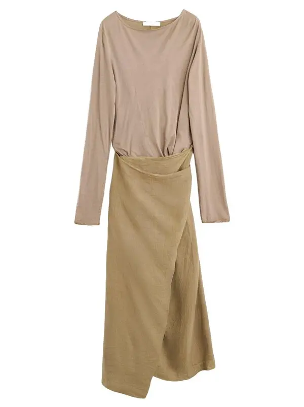 Our Legacy Linen Plaid Maxi Dress - Nude