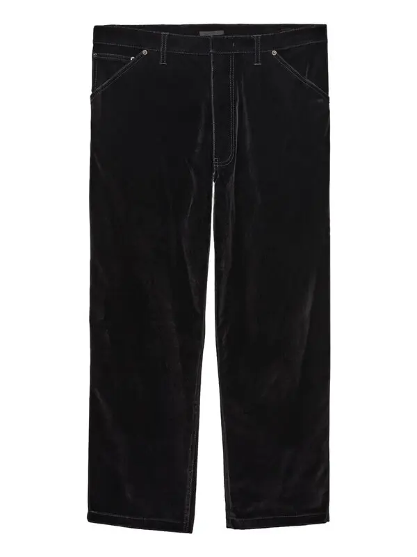 Prada Logo Plaque Straight Leg Trousers - Black