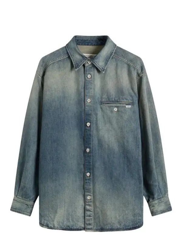 MAISON MARGIELA Long-sleeved Denim Shirt - Blue