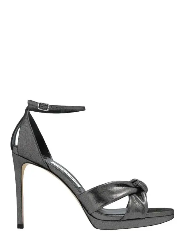 JIMMY CHOO Stiletto High-heeled Sandals With Open Toe And Adjustable Ankle Strap - Grey