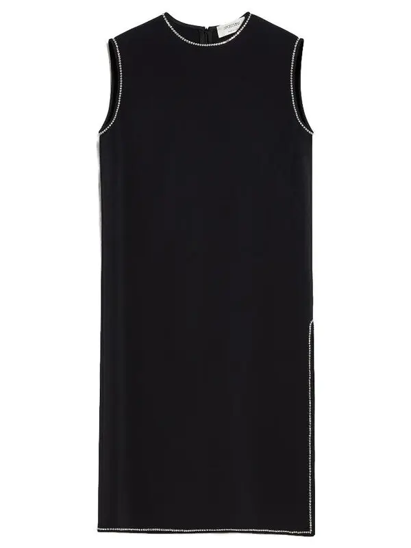 Sportmax Embellished Round Neck Sleeveless Dress - Black
