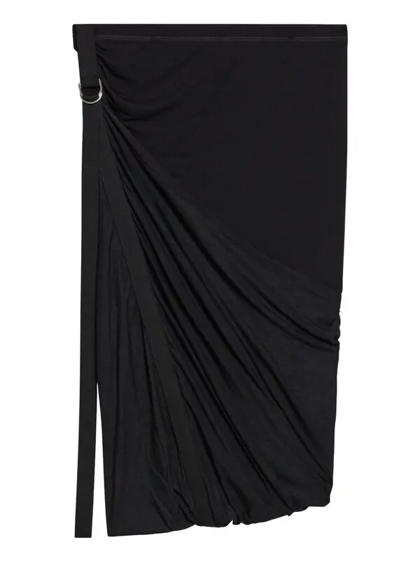 Helmut Lang Ruched Skirt With D-ring Detail - Black