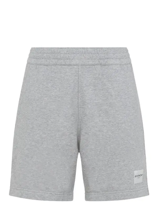 Givenchy Paris Logo Patch Elastic Waist Shorts - Gray