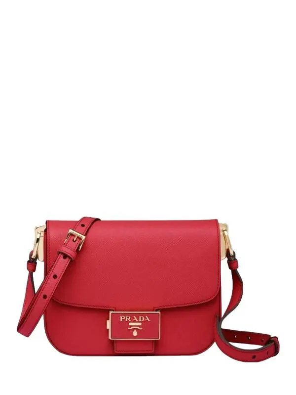 Prada Logo Shoulder Bag - Red