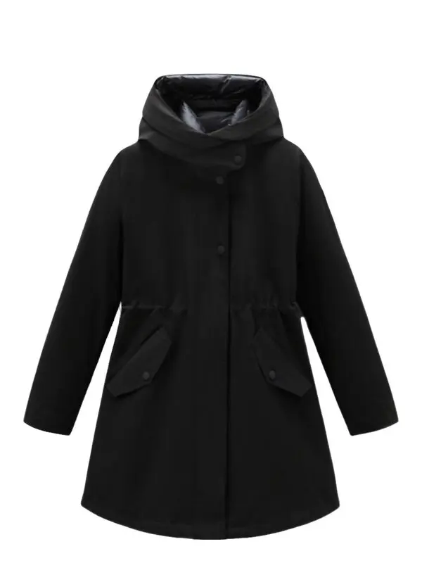 Woolrich Zip-up Reversible Coat With Removable Inner Jacket - Black