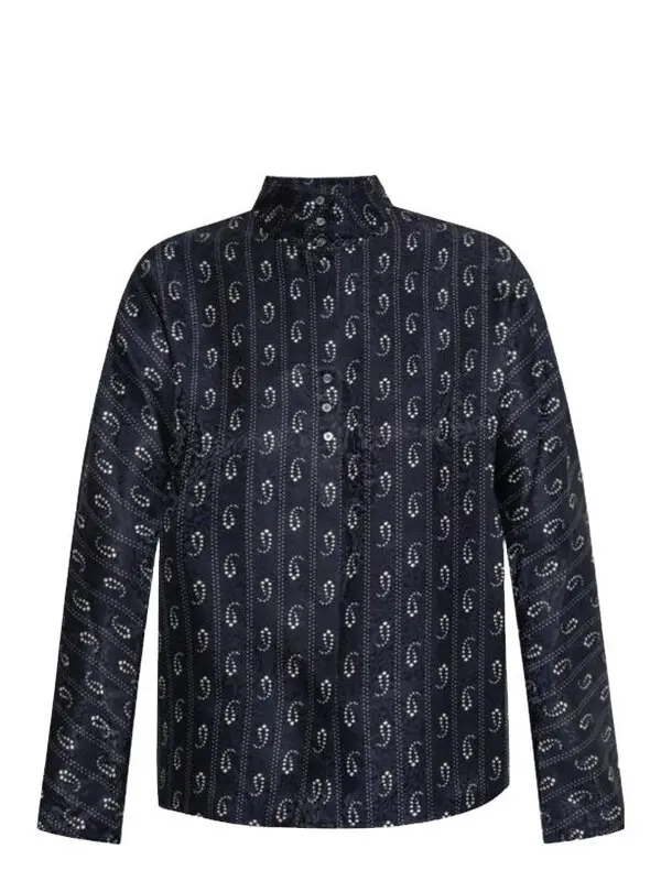 Tory Burch Geometric Print Button-up Shirt - Navy Blue