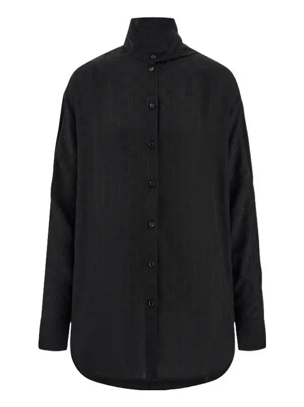 FERRAGAMO Embellished Blouse With Asymmetrical Hem - Black
