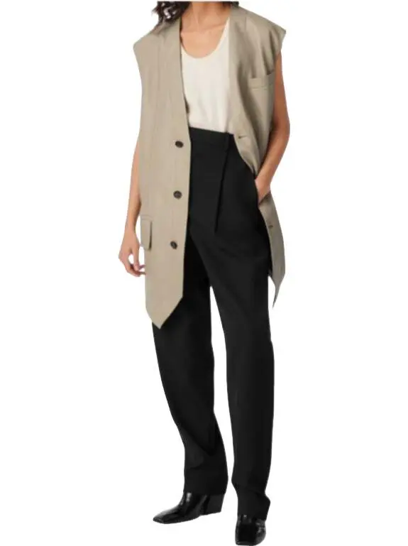 Bottega Veneta Leather Gilet - Black