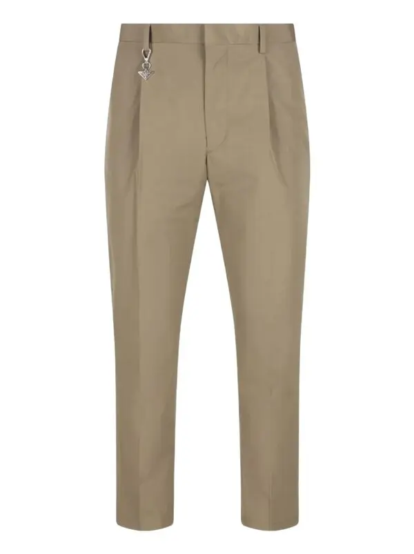 Prada Pleated Tailored Trousers With Belt Loops And Pocket Detail - Nude
