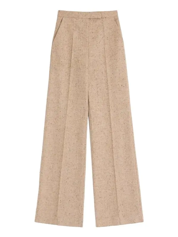 Valentino Garavani Pleated Tailored Trousers With Frayed Hem - Nude