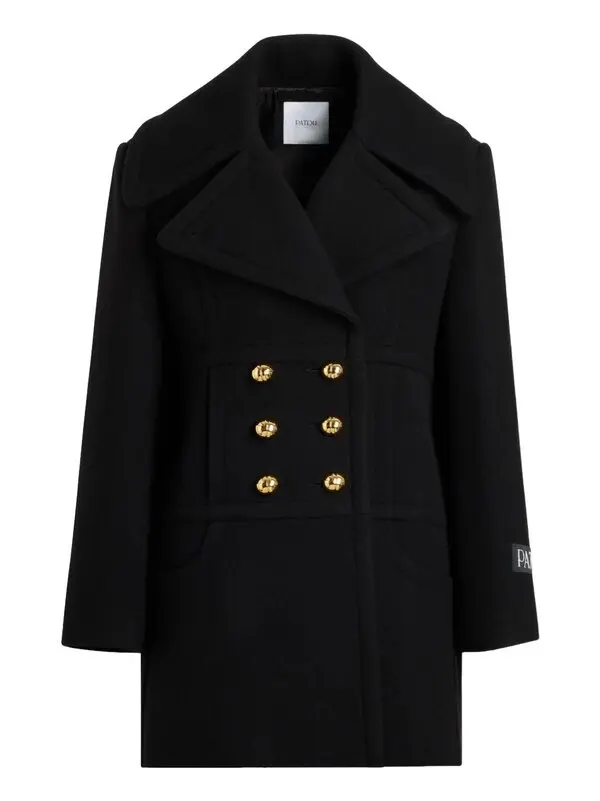 PATOU Double-breasted Coat With Notched Lapel - Black