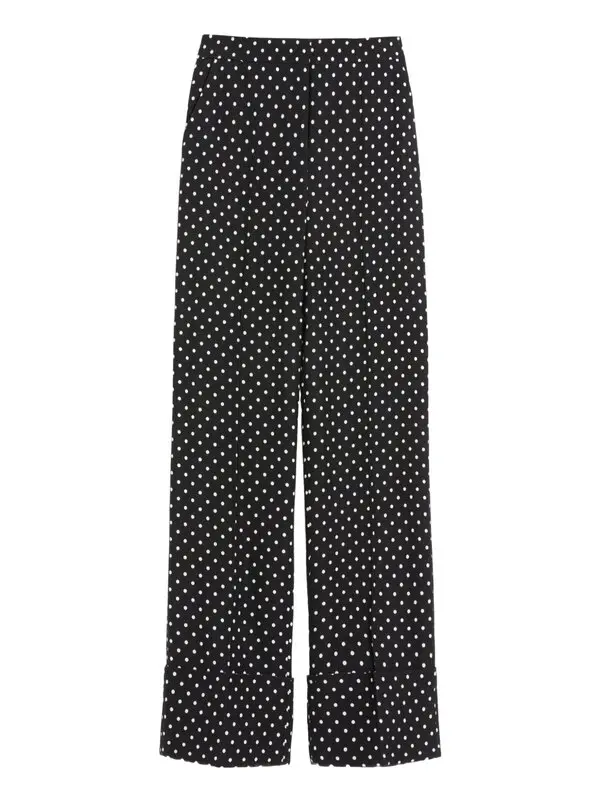 Valentino Garavani Polka Dot Wide Leg Trousers - Black
