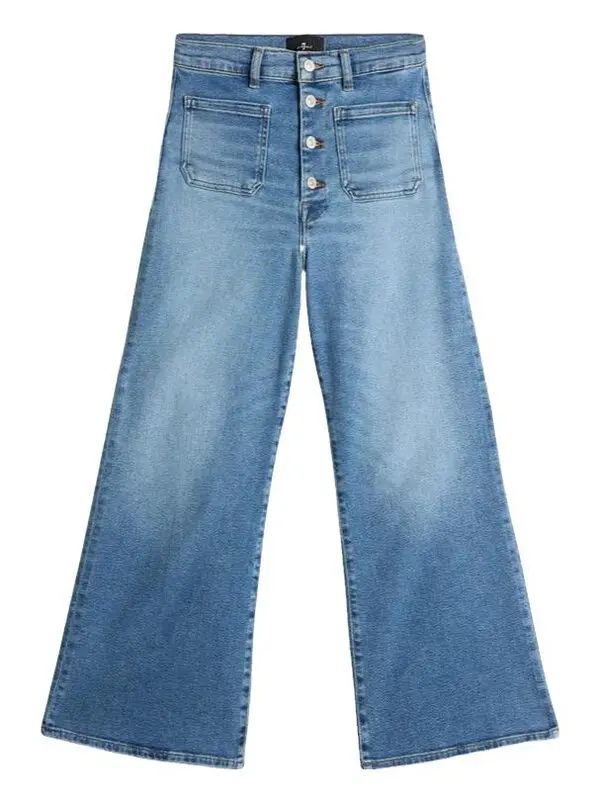 7 For All Mankind High-waisted Wide-leg Jeans - Blue