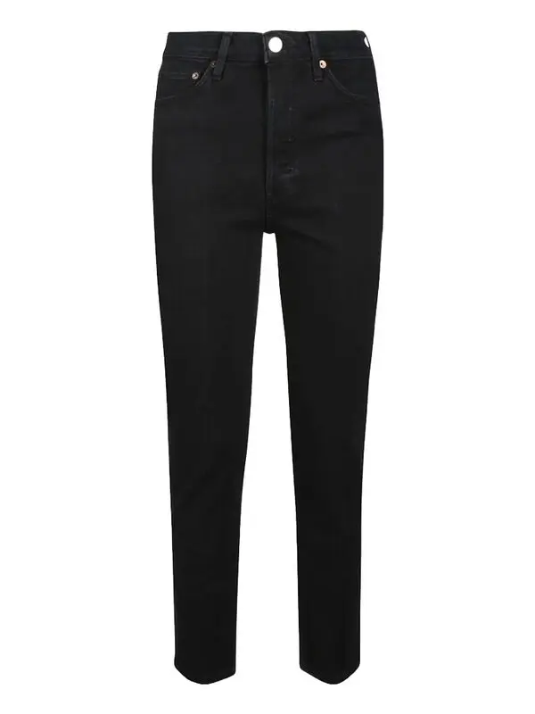 RE/DONE High-rise Straight Jeans - Black