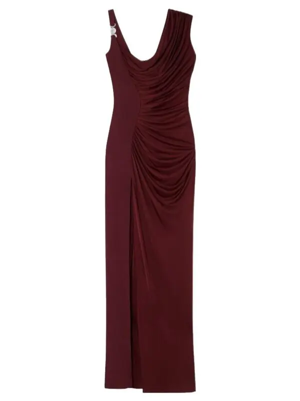 Versace Medusa '95 Draped Evening Dress - Burgundy