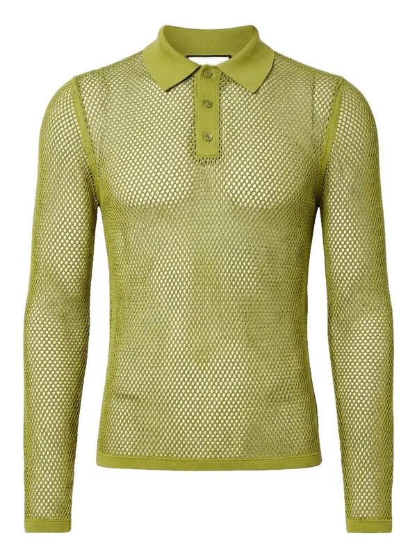 Gucci Long-sleeved Polo Shirt - Green