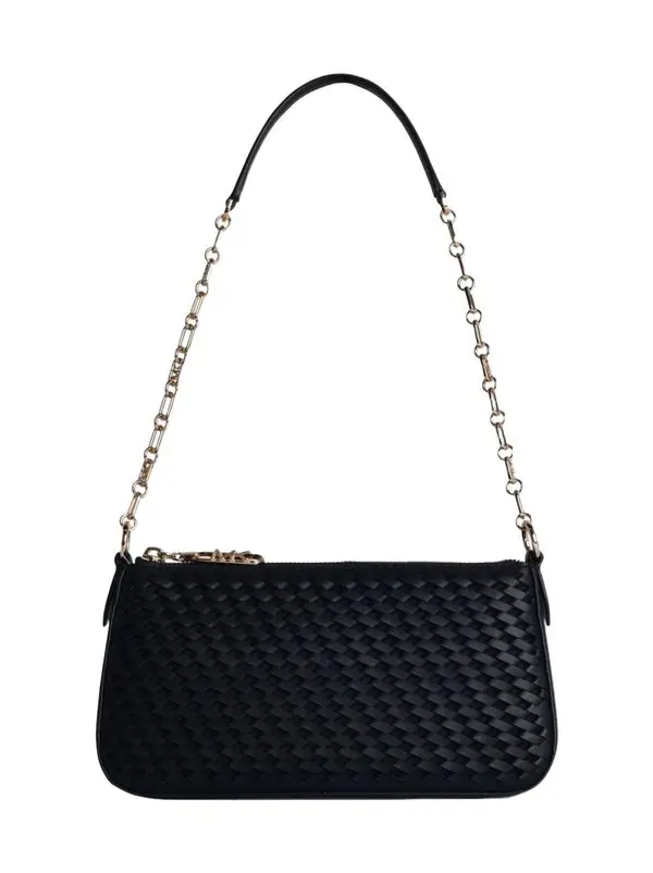 Michael Kors Empire Medium Woven Chain-link Pochette - Black