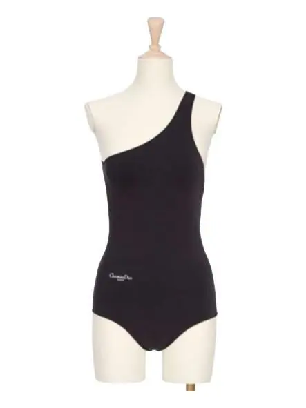 Dior Asymmetrical Bodysuit With Logo Detail - Black