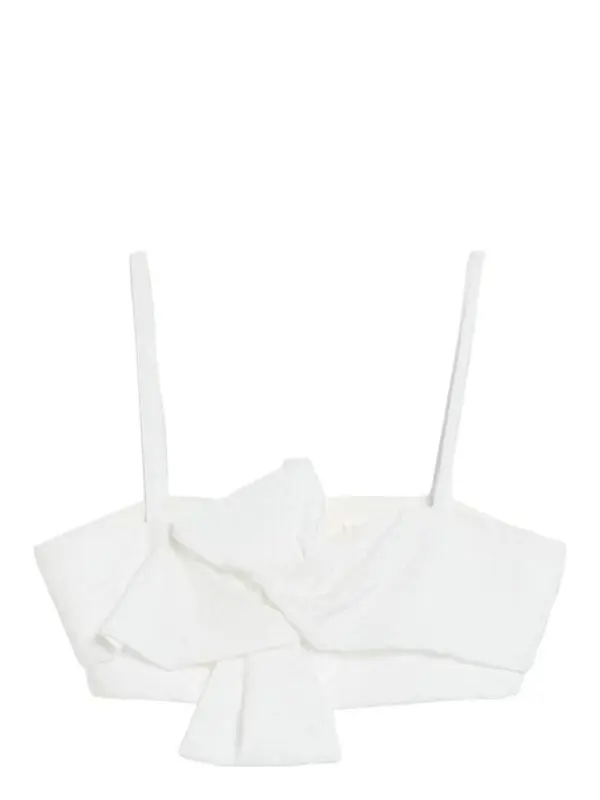 Max Mara Miniature Satin Top With Bow Detail - White