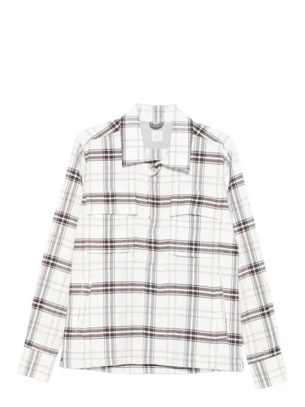 Eleventy Plaid Long-sleeved Shirt - White