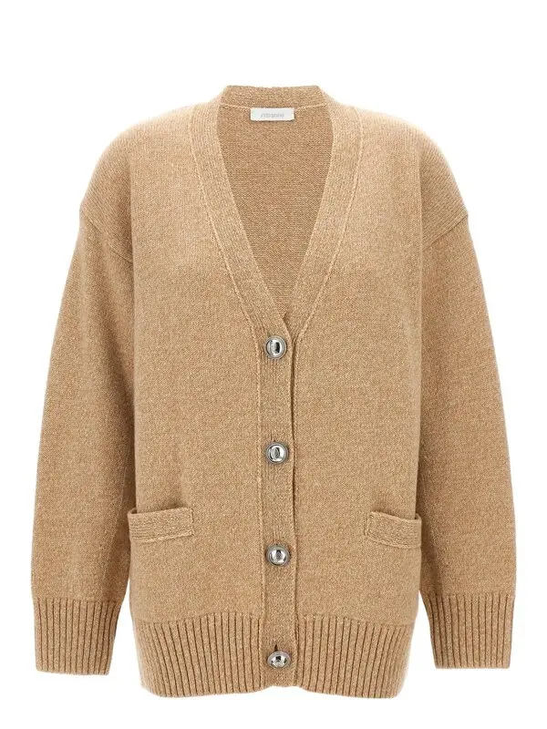 Rabanne V-neck Buttoned Cardigan - Nude