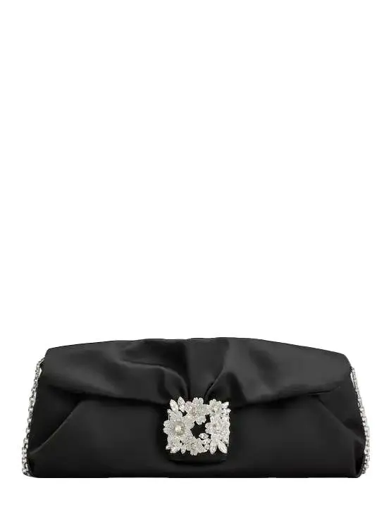 ROGER VIVIER Efflorescence Embellished Clutch Bag - Black