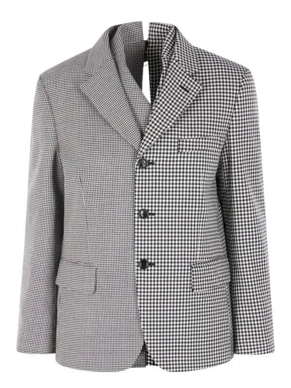 Comme Des Garçons Checkered Suit Jacket - Gray