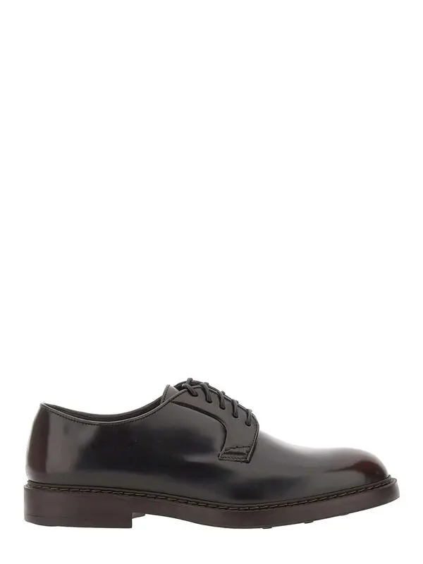 DOUCAL'S Round-toe Lace-up Derby Shoes - Black