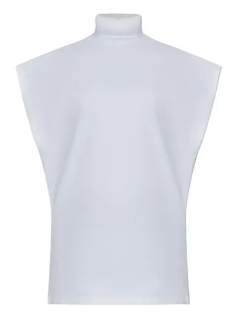 Alaïa Stand Collar Top With Back Cutout - White