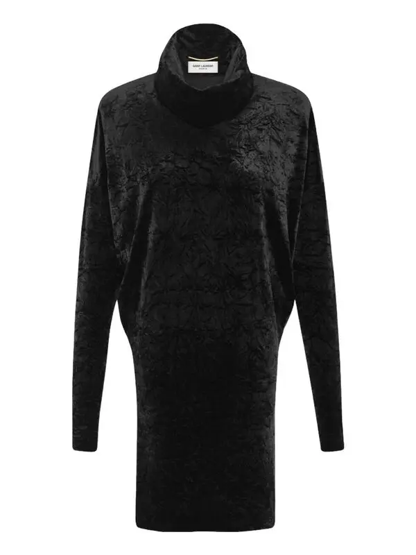 Saint Laurent High Neck Long-sleeved Top - Black